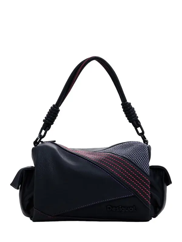 Desigual Faux Leather Handbag - Black Multi