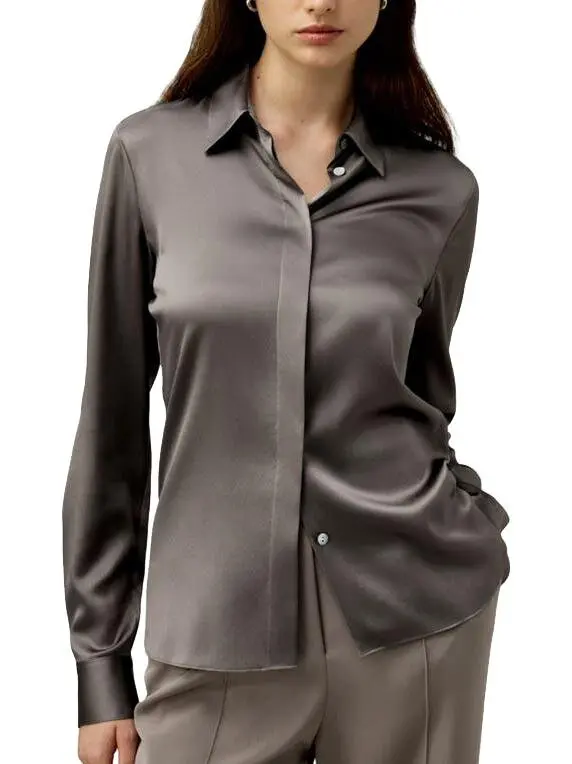 Lilysilk Stretch Silk Fitted Shirt - Mercury