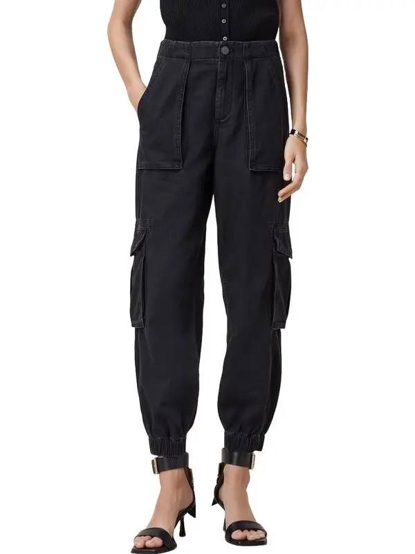 ALLSAINTS Freda Tapered Cargo Jeans - Black