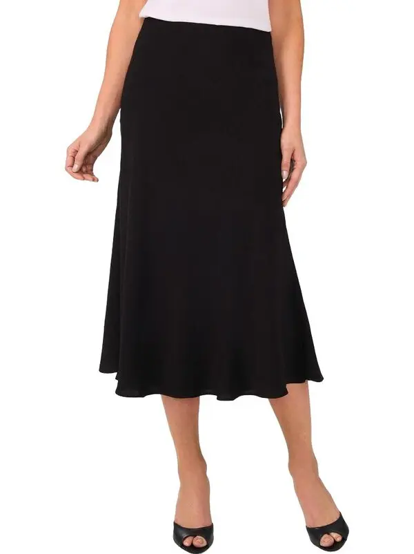 CECE DUPRAZ Bias Cut Crinkled Gauze Midi Skirt - Rich Black