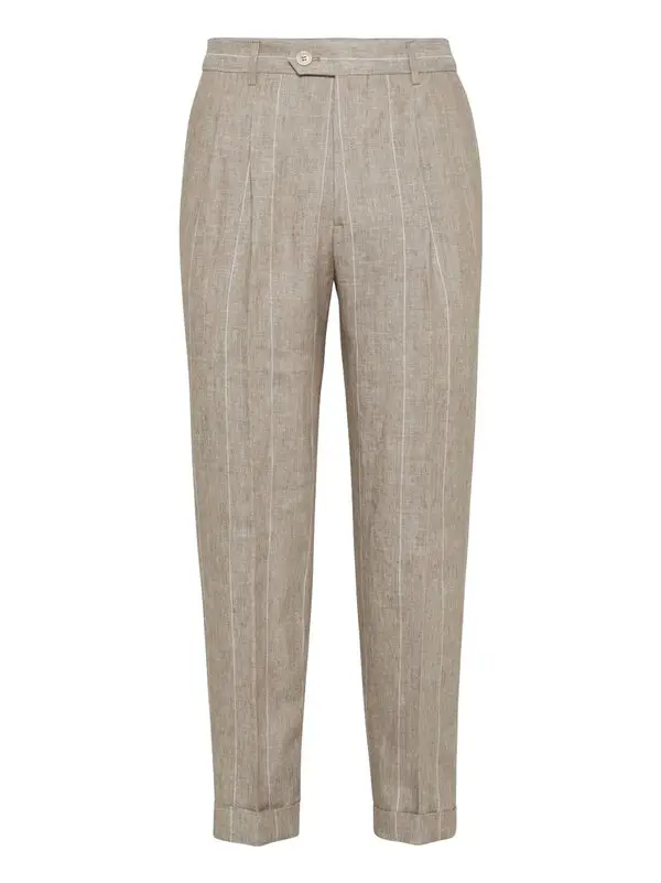 Brunello Cucinelli Striped Trousers - Neutrals