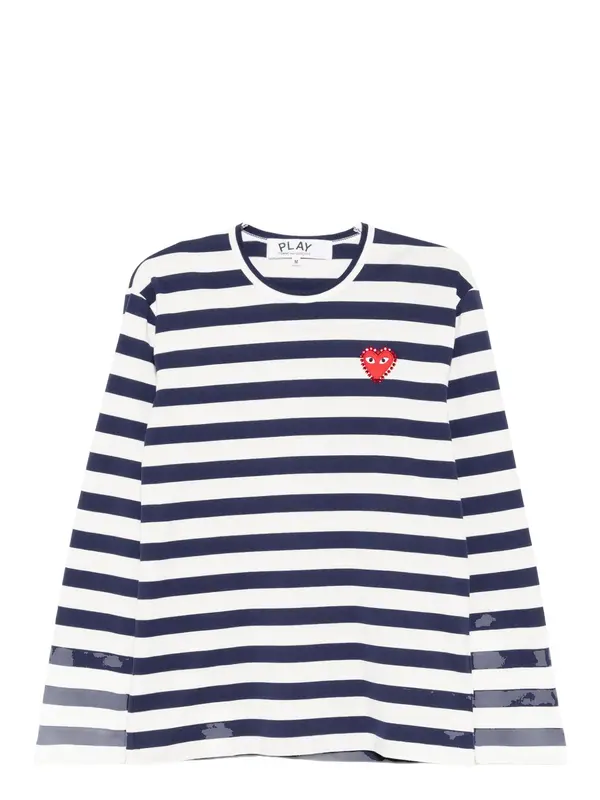 Play Comme Des Garcon Striped T-shirt - White