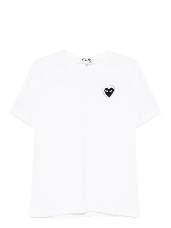 Play Comme Des Garcon Logo Patch T-shirt - White