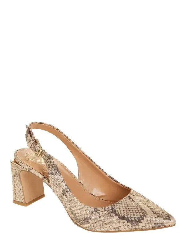 Vince Camuto Hamden Slingback Pumps - Natural Gold Snake