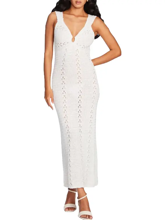 CAPITTANA Daphne Open Stitch Maxi Dress - White