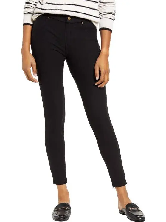 Hue Fleece Lined Denim Leggings - Black