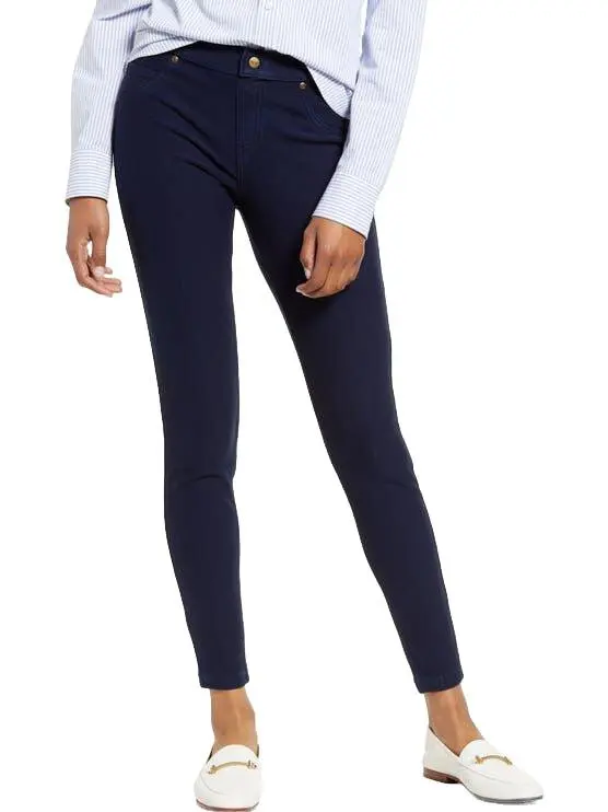 Hue Fleece Lined Denim Leggings - Ink Wash