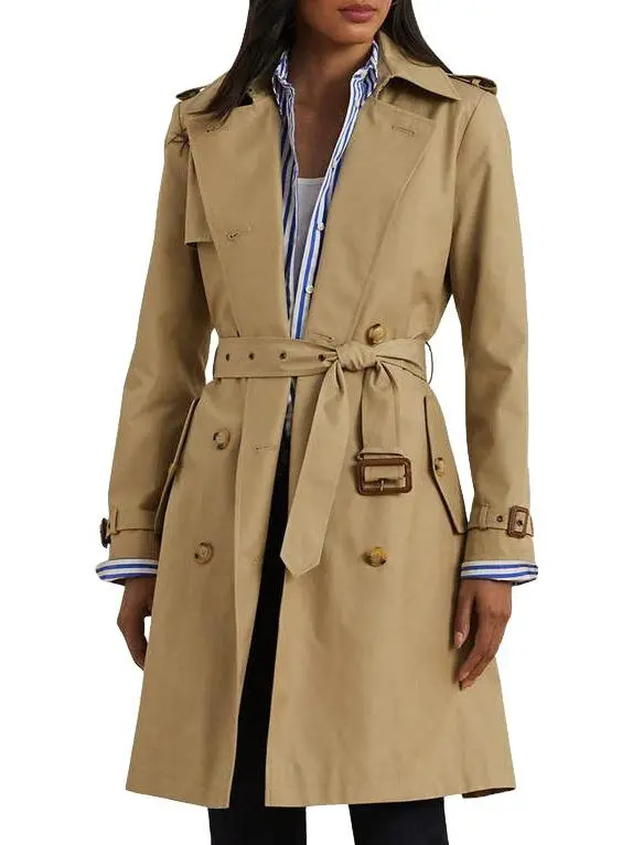 Ralph Lauren Belted Double-breasted Trench Coat - Sand
