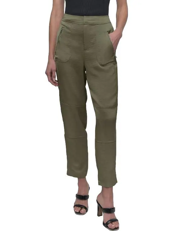 Dkny Zip Pocket Ankle Length Satin Trousers - Utility Gr