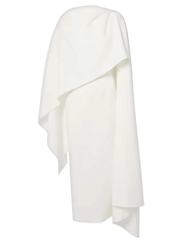 ROKSANDA Bridal Demetria Caped Crêpe Midi Dress - White
