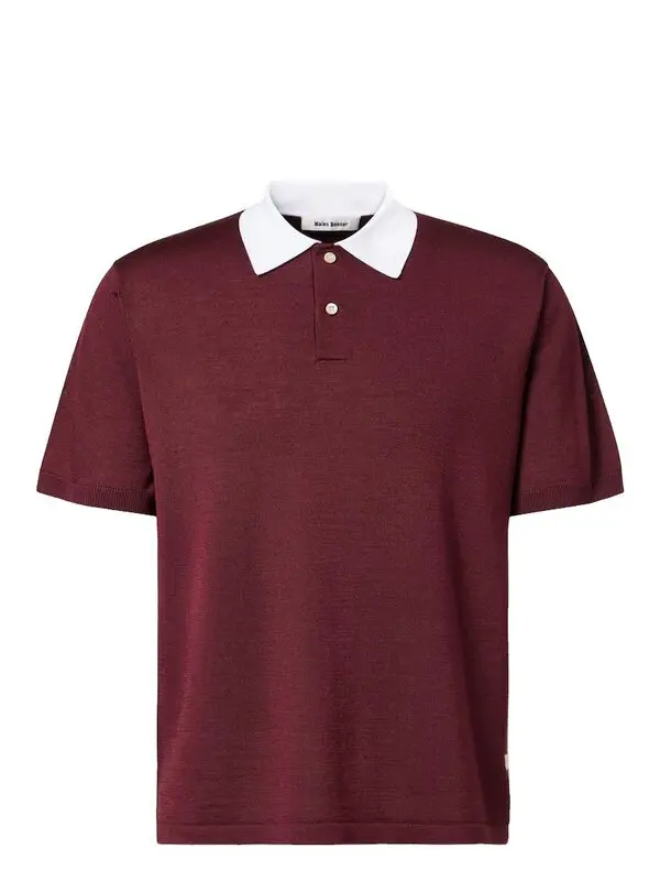 WALES BONNER Sun Polo Sweater - Burgundy