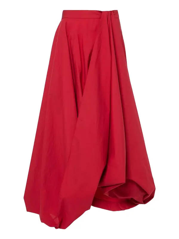 Brunello Cucinelli Cotton-blend Midi Skirt - Red