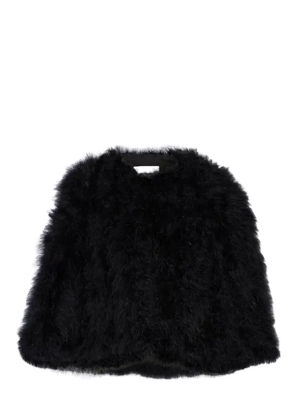YVES SALOMON Faux Fur Cape - Black