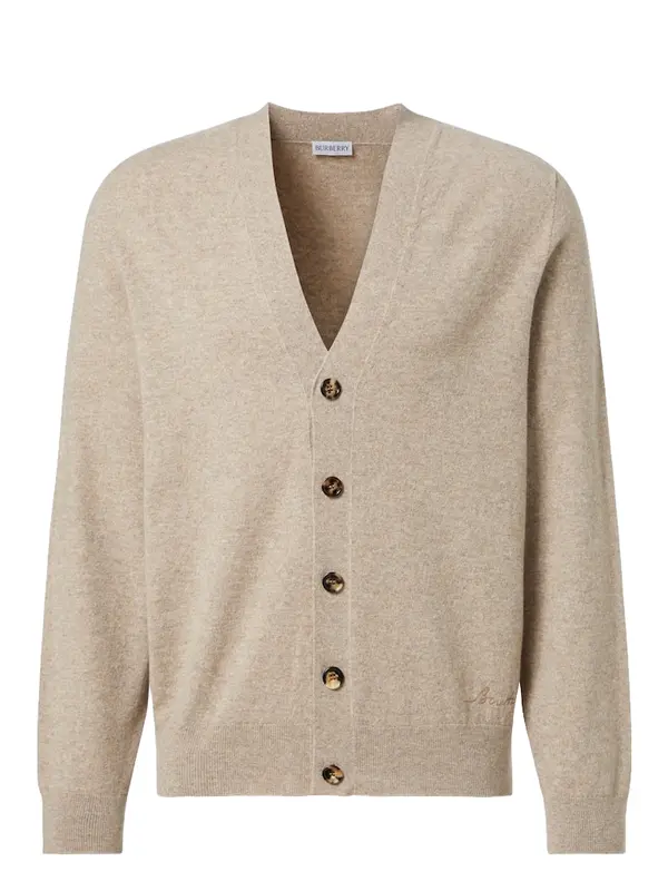 Burberry Cashmere-blend Cardigan - Beige