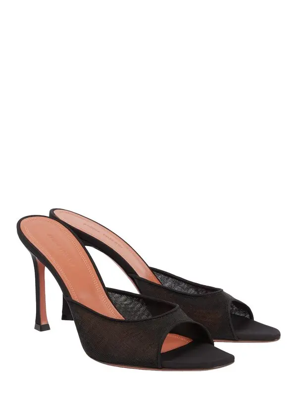 Amina Muaddi Alexa 95 Mesh Mules - Black