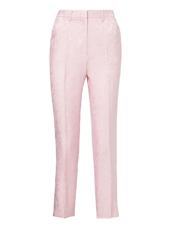 Etro Paisley Cropped Slim Pants - Pink