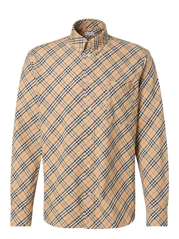 Burberry Check Cotton Poplin Shirt - Brown
