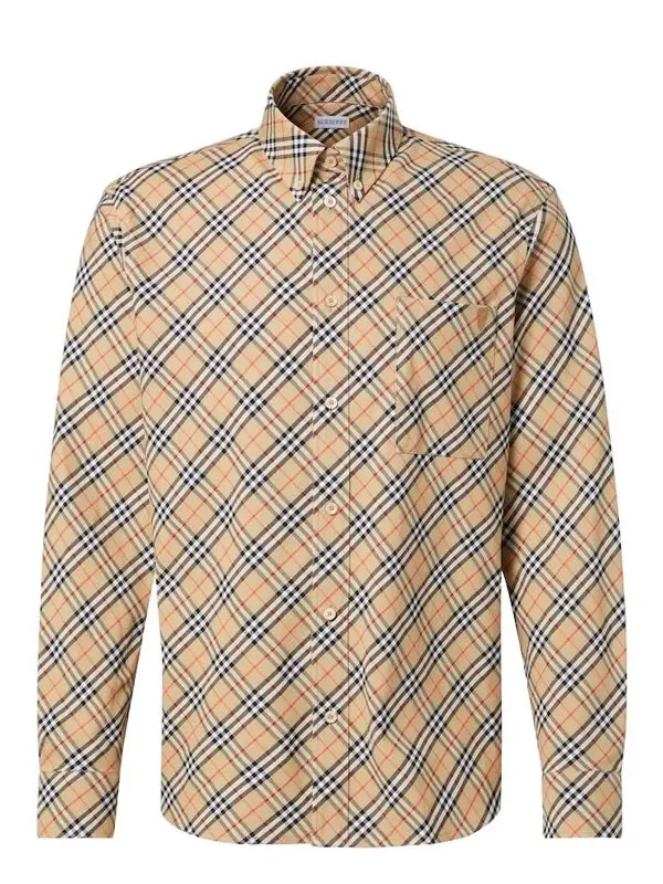 Burberry Check Cotton Poplin Shirt - Brown