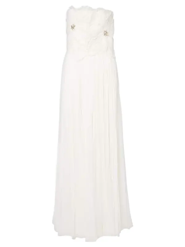 Costarellos Adamaris Embellished Gown - White