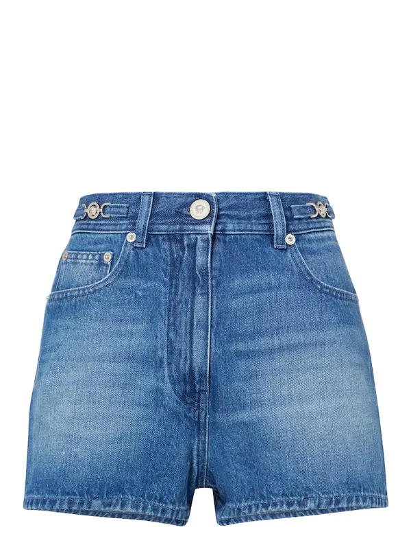 Versace Faded Denim Shorts - Blue