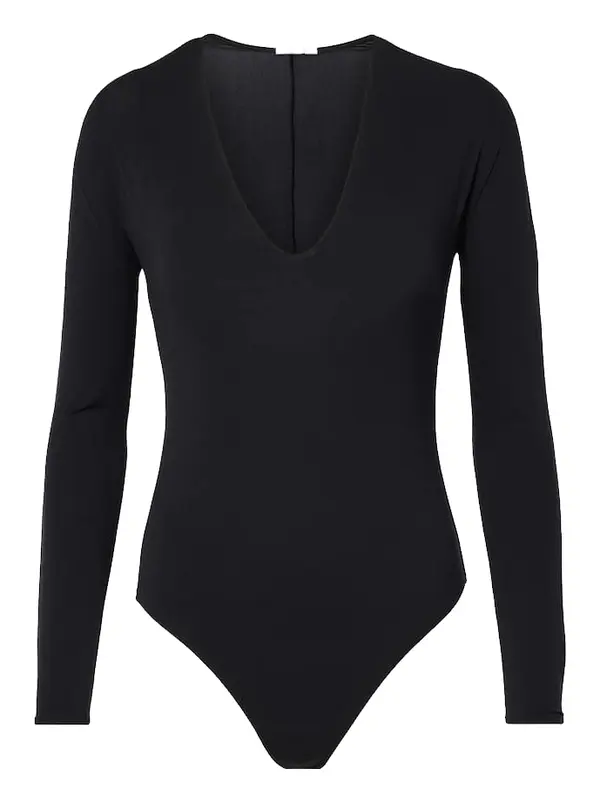 Wolford The V Neck Bodysuit - Black