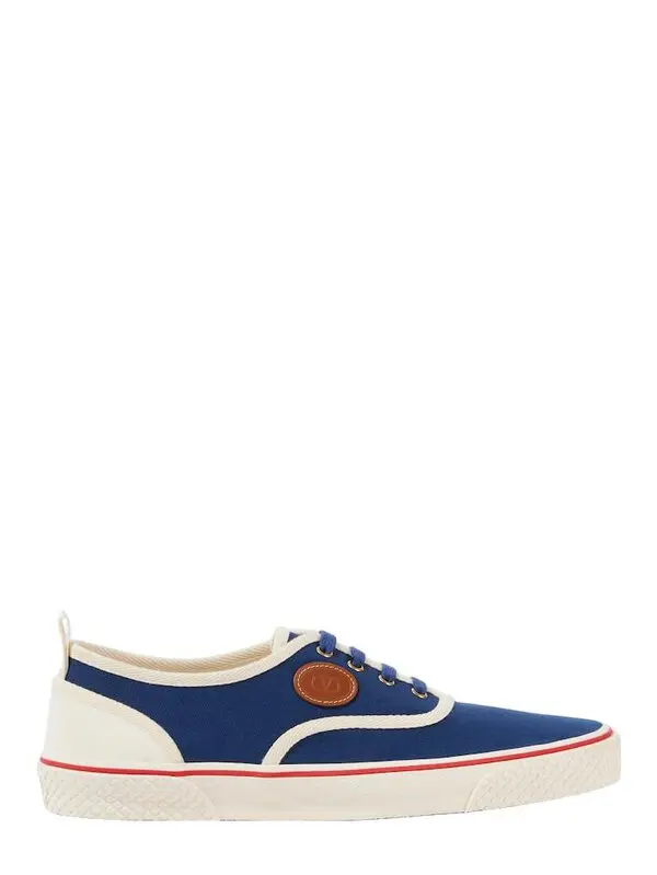 Valentino Garavani Nojoke" Lace-up Canvas Sneakers - Blue