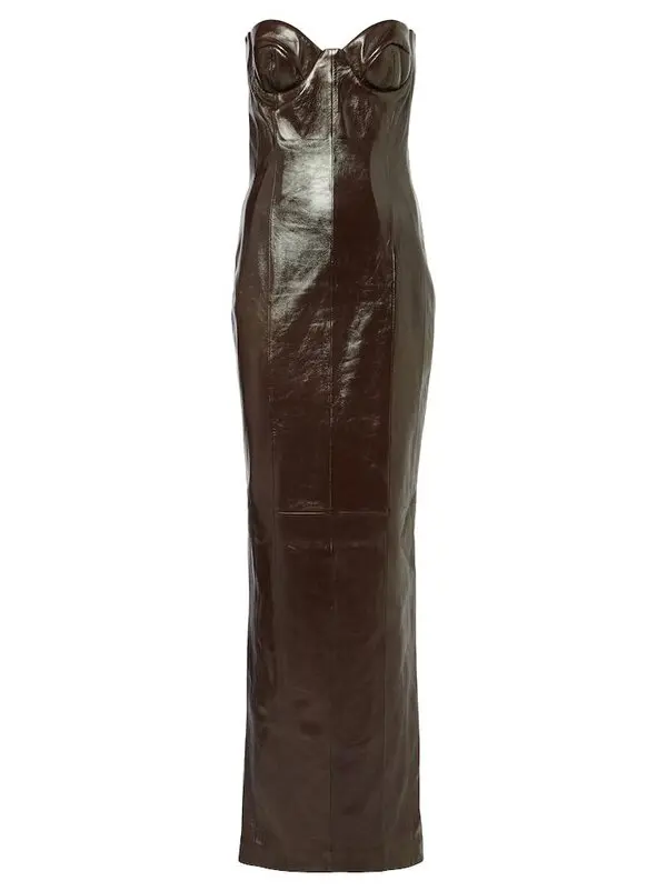 THE NEW ARRIVALS ILKYAZ OZEL Rochelle Leather Gown - Black