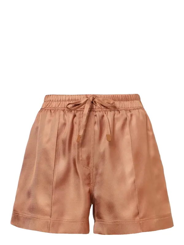 TOM FORD Silk Twill Shorts - Brown