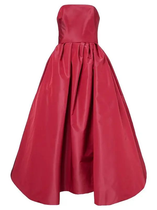 Carolina Herrera Strapless Belted Silk Cocktail Dress - Blue