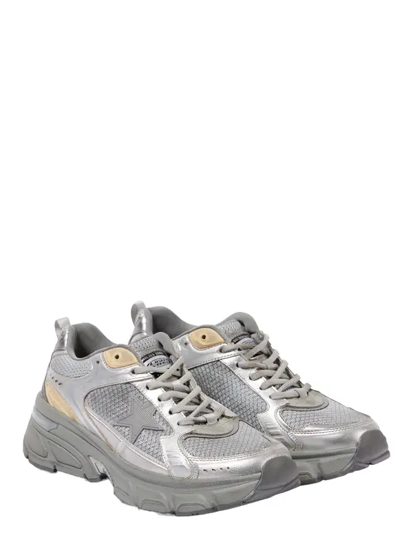 GOLDEN GOOSE Lightstar Metallic Sneakers - Silver
