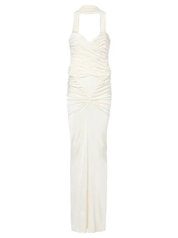 THE NEW ARRIVALS ILKYAZ OZEL Samsara Strapless Gown - White