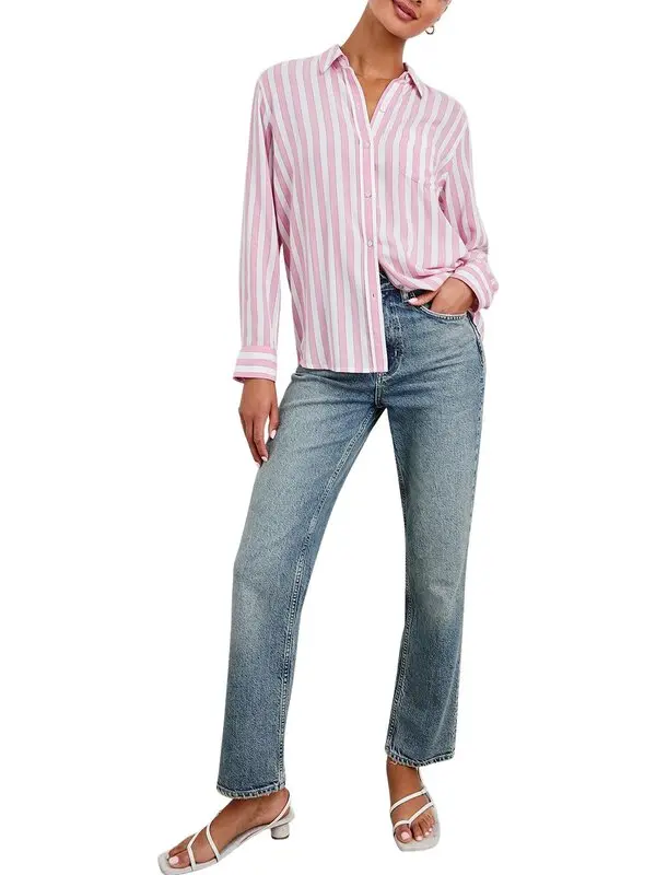 Rails Wren Striped Shirt - Rose Bloom Stripe