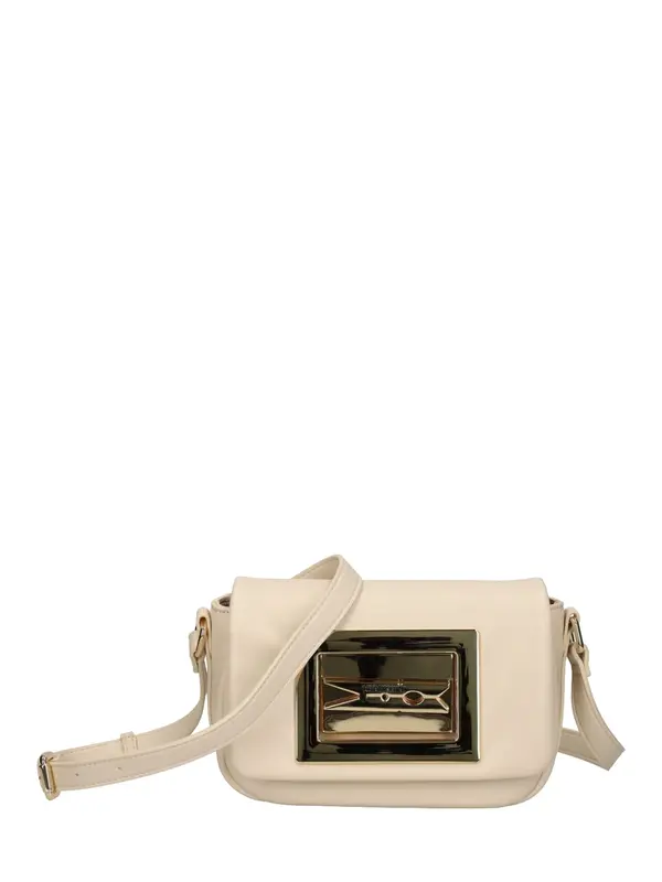 Moschino Plaque Crossbody Bag - Neutrals