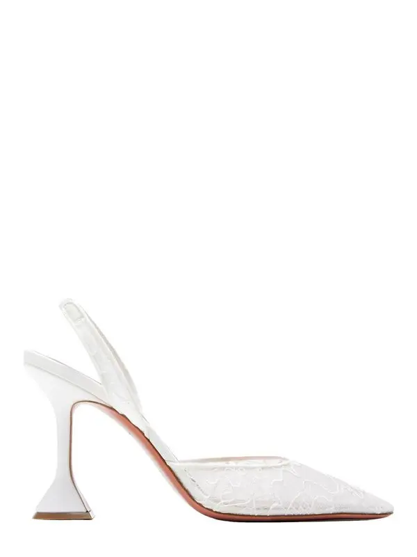 Amina Muaddi Holli 95mm Pumps - White