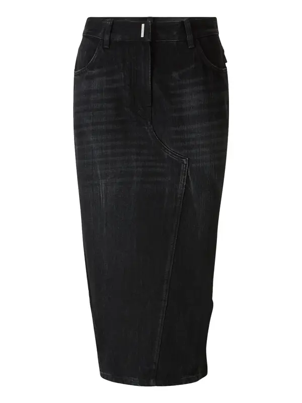 Givenchy Asymmetrical Denim Skirt - Black