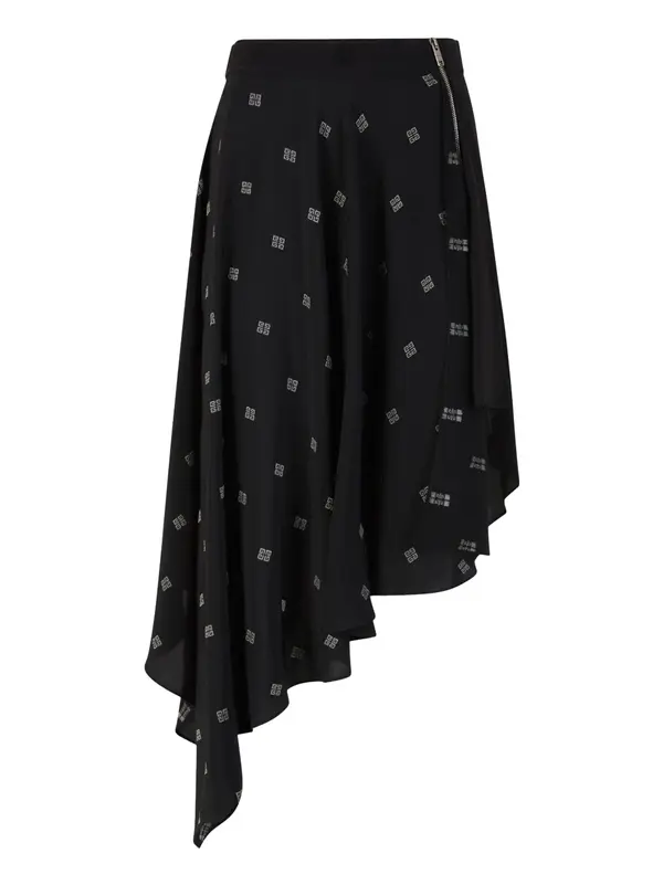 Givenchy Asymmetrical Flared Skirt - Black