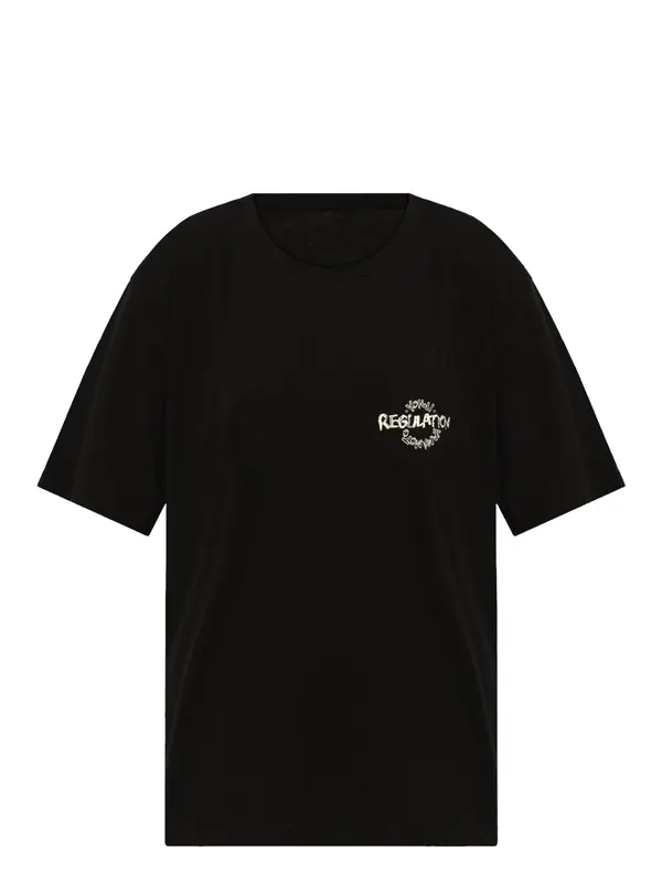 Yohji Yamamoto Logo-embroidered T-shirt - Black