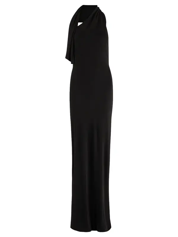 Khaite Roza Scarf-effect Gown - Black