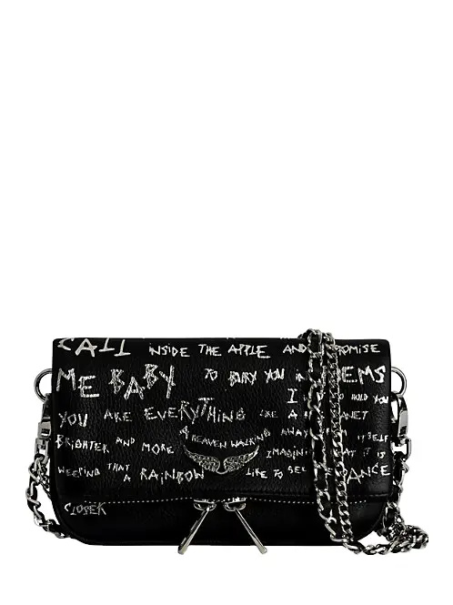 Zadig&Voltaire Rock Nano Leather Clutch Bag - Black