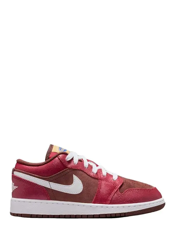 JORDAN 1 Low Top Sneakers - Team Red/burgundy Crush/university Gold