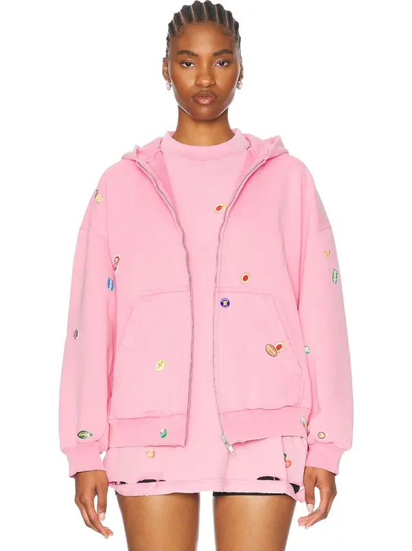 Balenciaga Zip-up Hoodie - Faded Dirty Pink