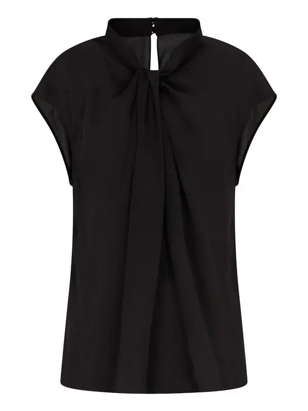 Giorgio Armani Blouse In Washed Silk Double Georgette - Black