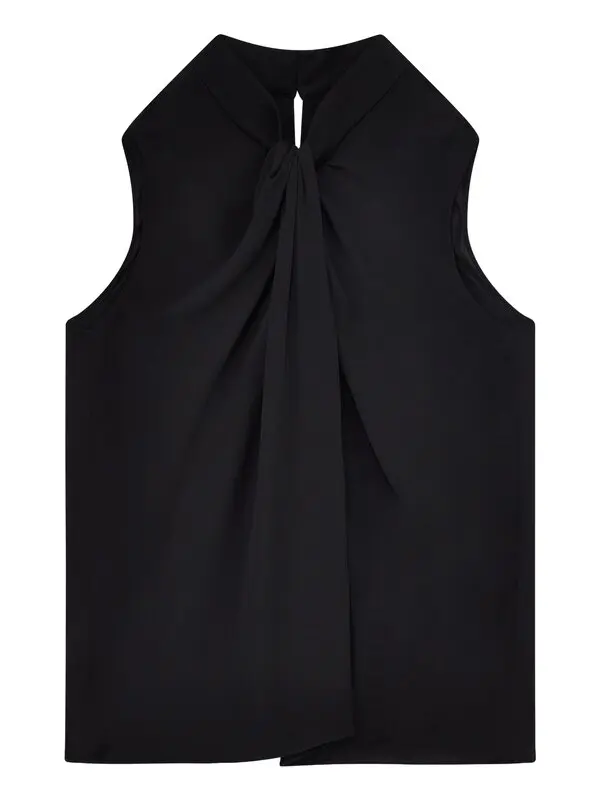 Giorgio Armani Blouse In Washed Silk Double Georgette - Black