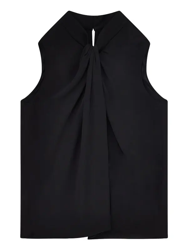 Giorgio Armani Blouse In Washed Silk Double Georgette - Black