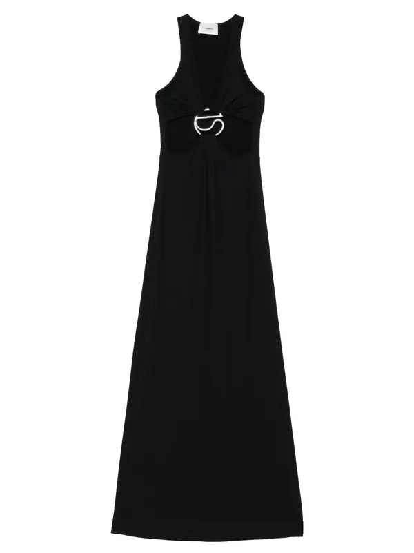 Coperni C-logo Cut-out Maxi Dress - Black