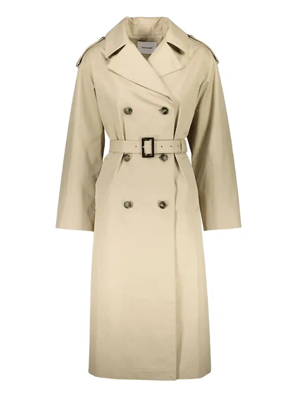 YVES SALOMON Cotton Gabardine Trench Coat - Neutrals