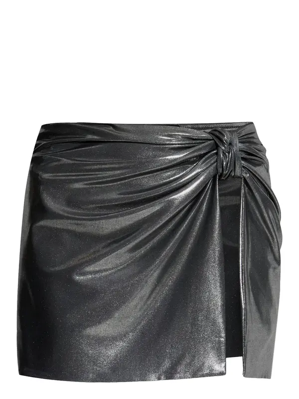 MISBHV Ruched Mini Skirt - Silver
