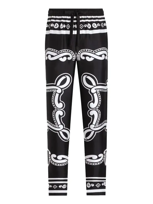 Dolce & Gabbana Silk Pajama Pants - Black