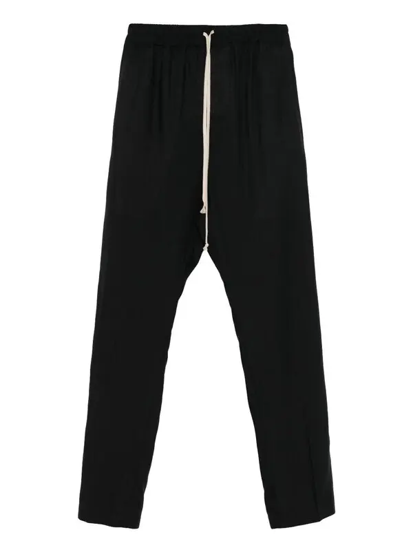 Rick Owens Drawstring Slim Long Trousers - Black