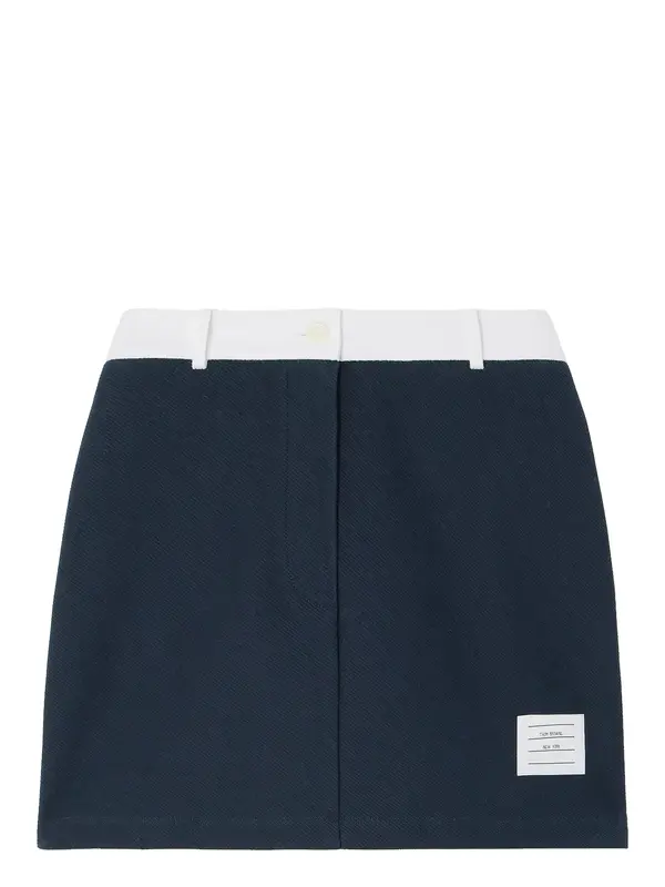 Thom Browne Appliquéd Two-tone Mini Skirt - Blue